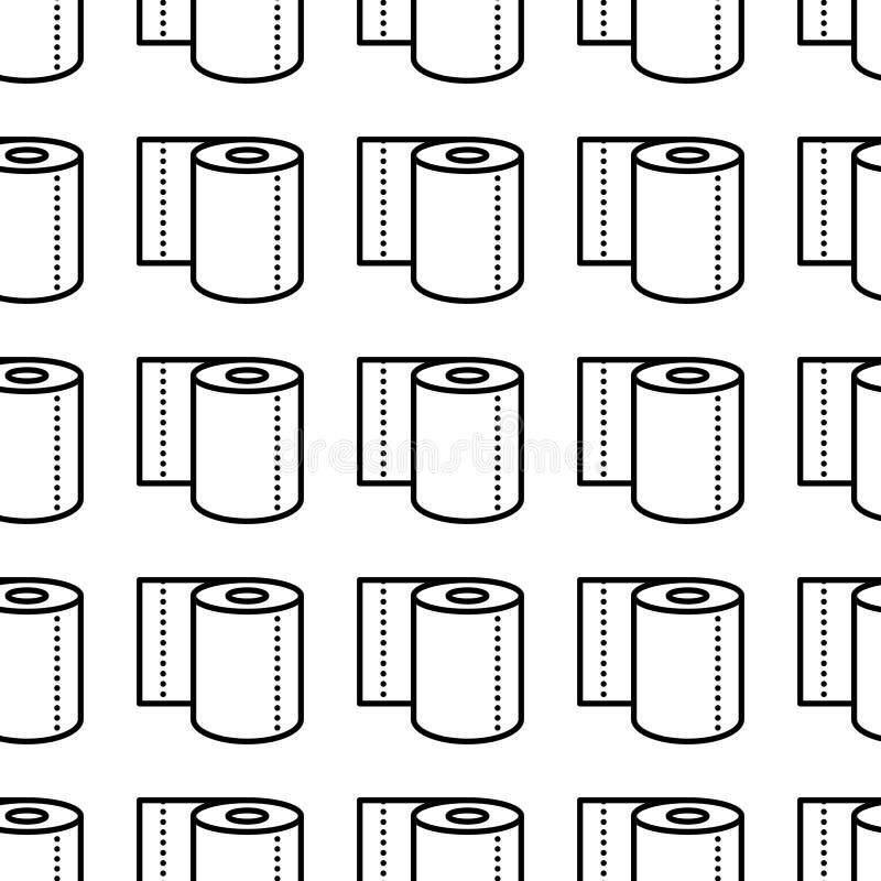 Toilet Paper Seamless Pattern Vector Illustration Stock Vector