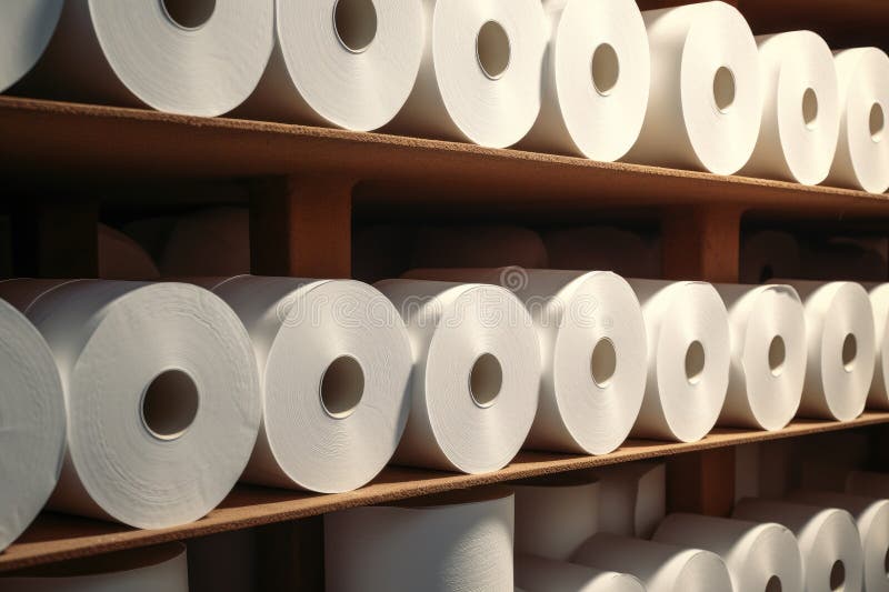 Toilet paper on shelves stock illustration. Illustration of white ...