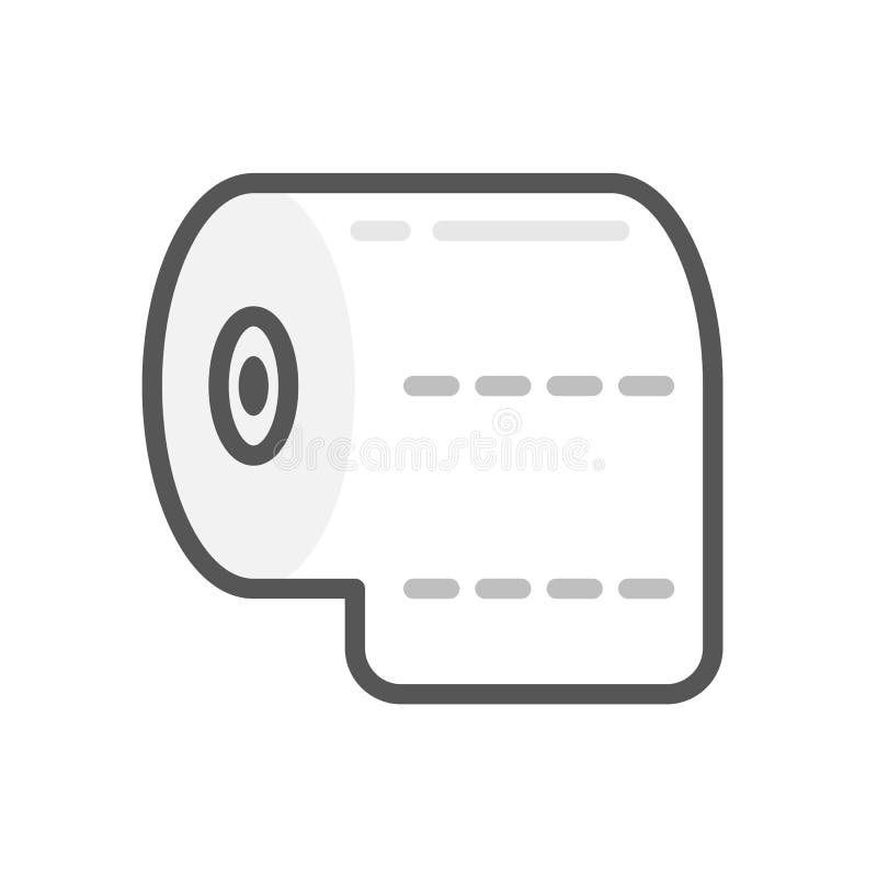 Toilet Paper Simple Icon Isolated Black and White Stock Vector ...
