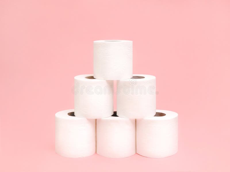 Toilet Paper Stack Photo in Minimal Style Stock Photo - Image of wipe ...