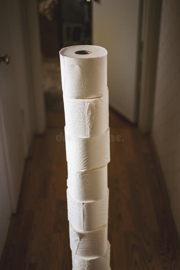 Toilet Paper Tower in the Hall Stock Photo - Image of home, towel ...