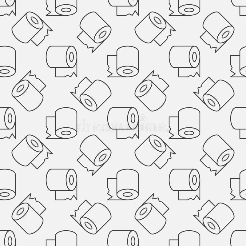 Toilet Paper Vector Minimal Outline Seamless Pattern Stock Vector ...