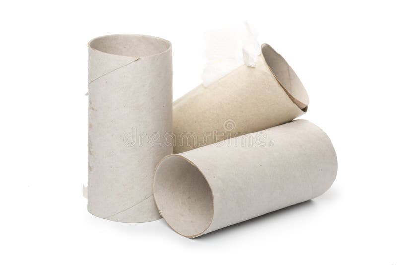 Leftover Tissue Paper Roll on Isolate Background Stock Image - Image of ...