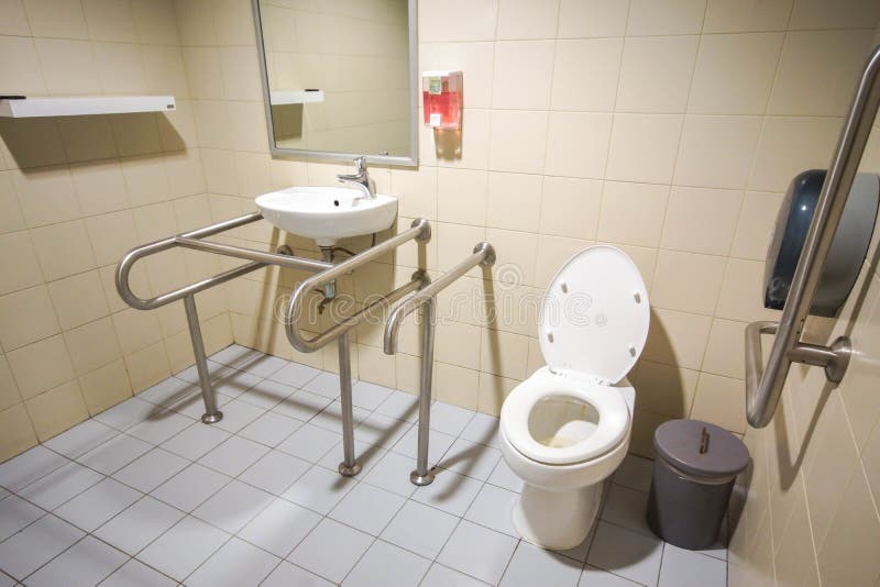 Toilet for People with Disability Stock Photo - Image of tile, design ...