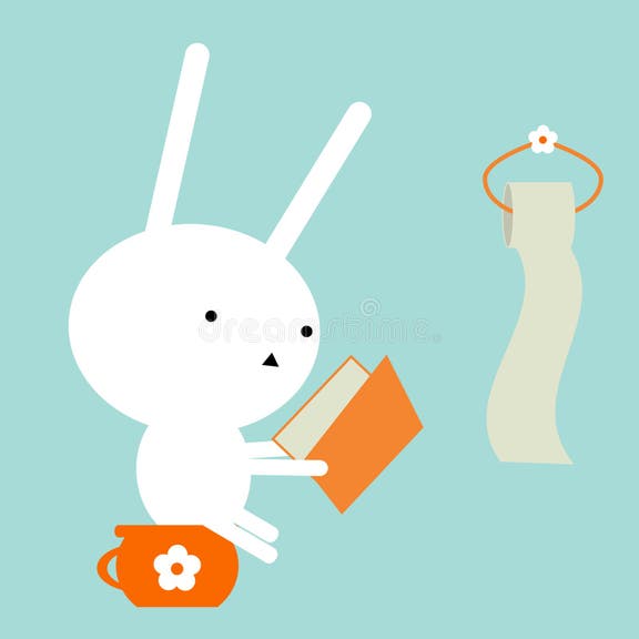 Toilet reading stock vector. Illustration of cute, blue - 7450405