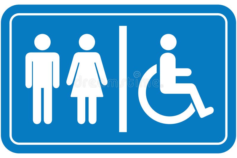 Restroom Sign for Disabled on the Wheelchair, Toilet Vector for ...