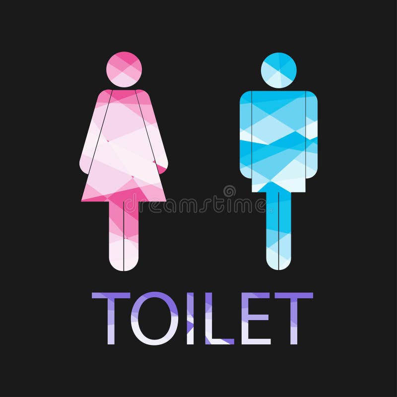 Toilet Sign in Colorful Pieces, Wc Icons, Bathroom, Restroom Stock ...