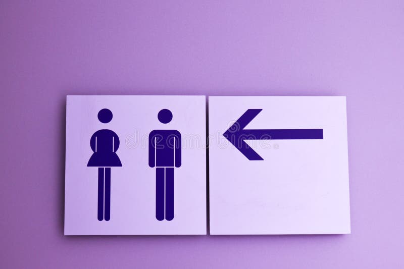 Toilet sign and direction stock image. Image of metallic - 16129857