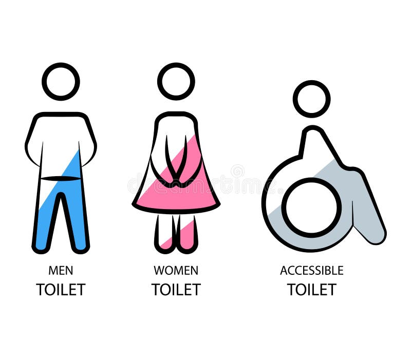 Toilet Signs, Wheelchair Sign, Accessible Toilet Icon, Restroom Stock ...
