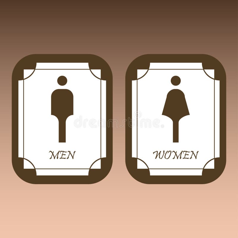 Toilet Signs, Brown Vector Icons, Bathroom Stock Vector - Illustration ...