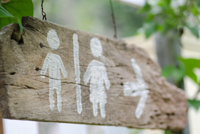 Toilet sign stock image. Image of decor, wood, rest, human - 31770519
