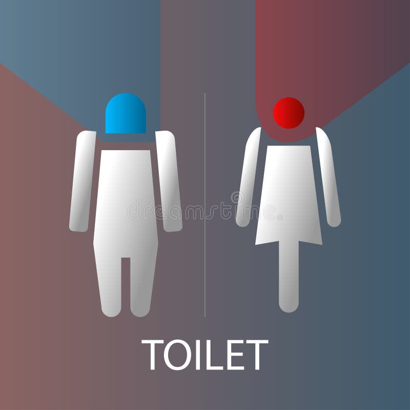Toilet Sign Red and Blue, Different Design, Vector Stock Vector ...