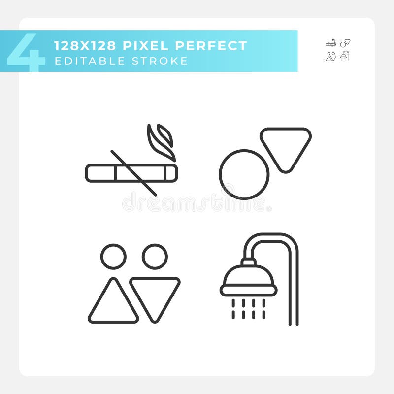 Toilet Signs and Service Pixel Perfect Linear Icons Set Stock Vector ... Toilet Signs and Service Pixel Perfect Linear Icons Set Stock Vector ...
