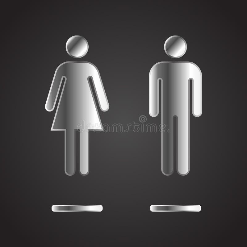 Toilet Sign in Silver, Vector Icons, Bathroom Symbol, Wc Stock Vector ...