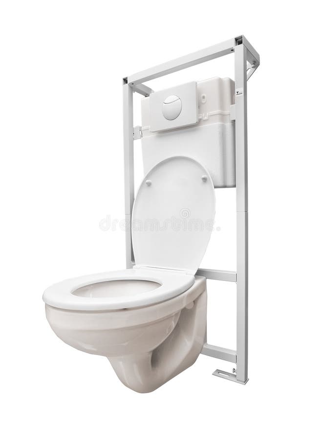 Toilet in a Studio Setting, Isolated on White Stock Photo - Image of ...