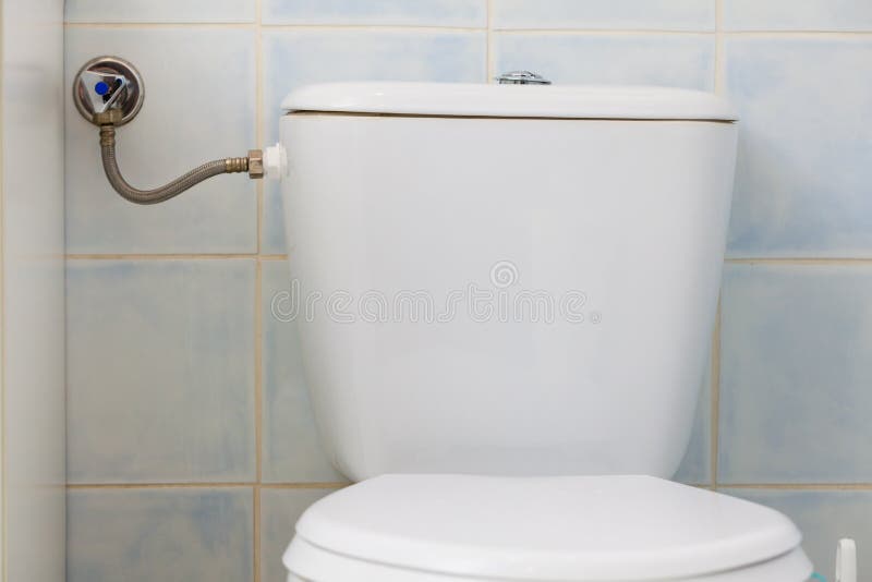 Toilet Water Supply Wire with Tap Stock Image - Image of bathroom ...