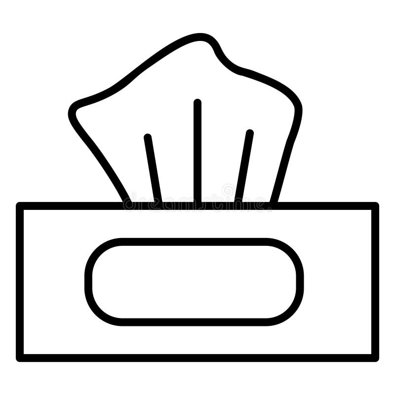 Tissue Box Outline Icon Black Color Vector Stock Vector - Illustration ...