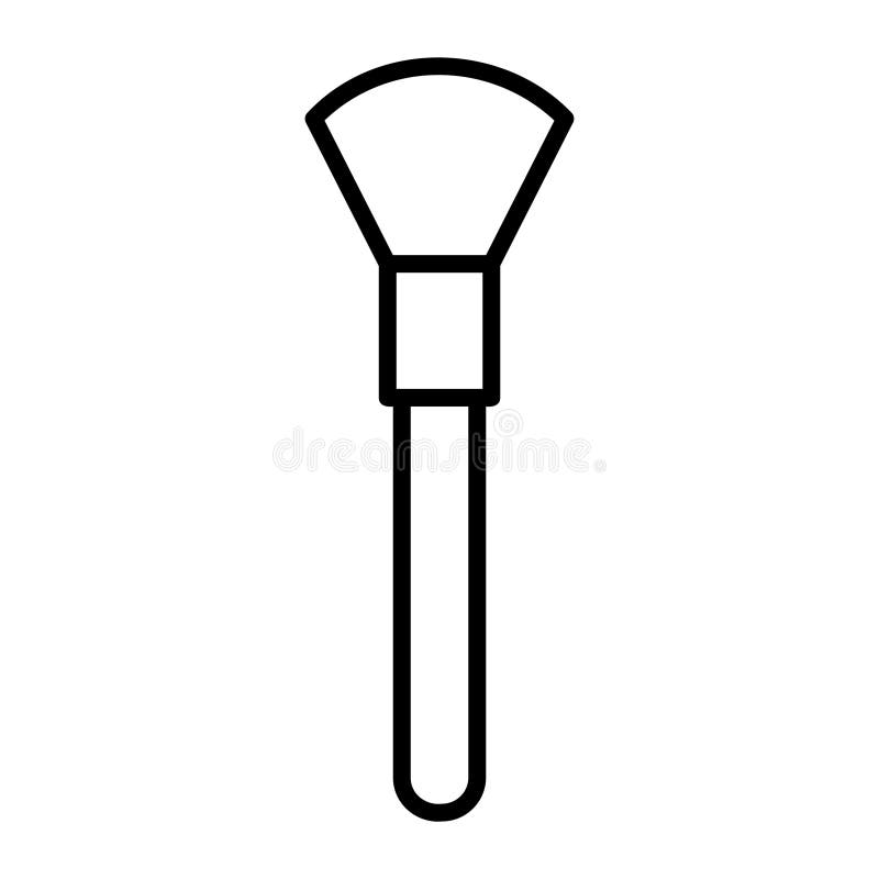 Single Makeup Brush Outline Icon Stock Vector - Illustration of ...