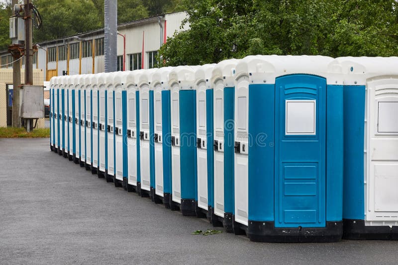 Toilets Installed at a Public Event Stock Photo - Image of toilet ...