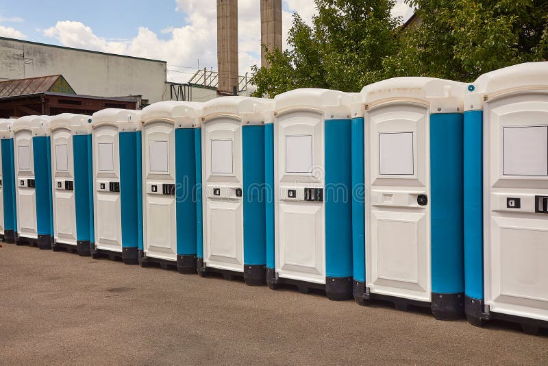 Toilets Installed at a Public Event Stock Photo - Image of public ...