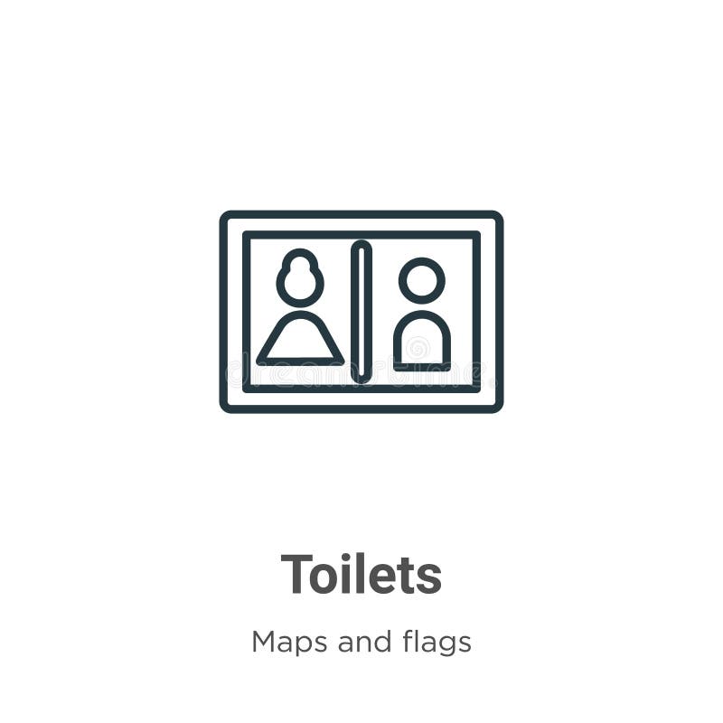 Toilets Outline Vector Icon. Thin Line Black Toilets Icon, Flat Vector ...