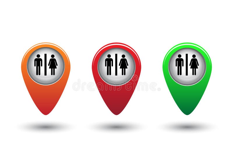 Restroom Map Pointer Icon on White Background Stock Vector ...