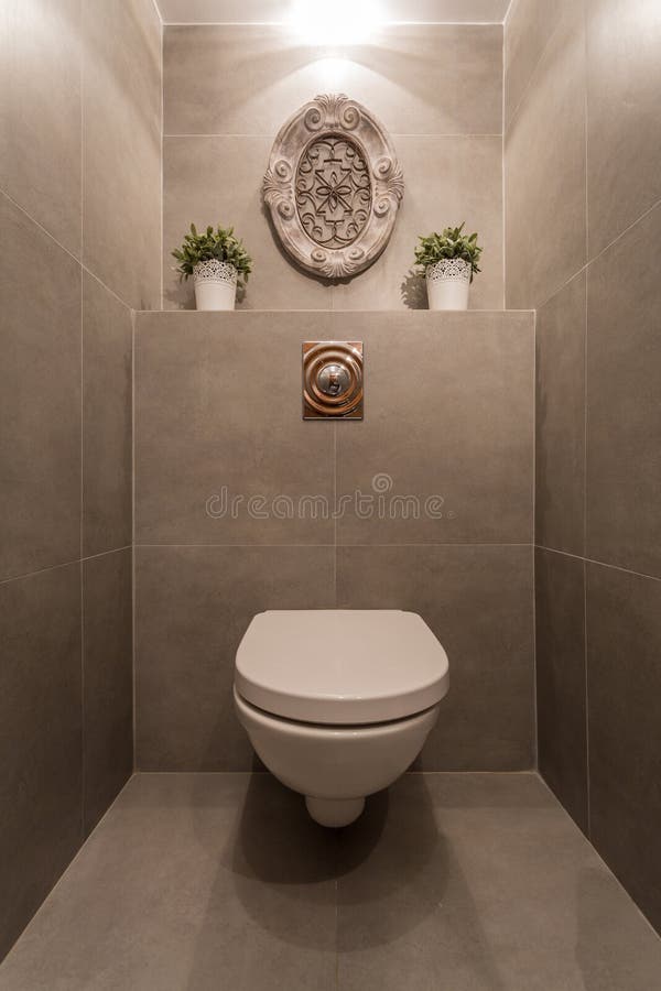 Toilette moderne photo stock. Image du lumière, intérieur - 52241244