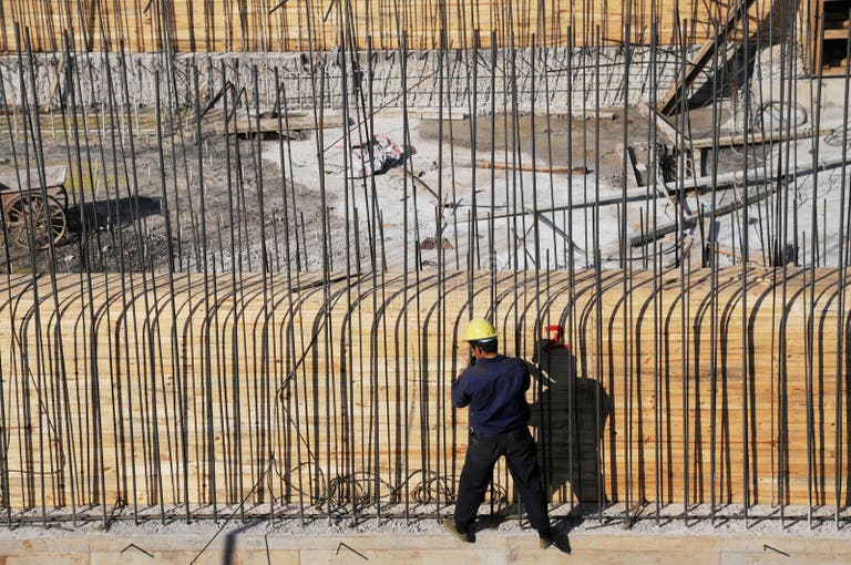Toiling in the Construction Site Stock Image - Image of modern, steel ...