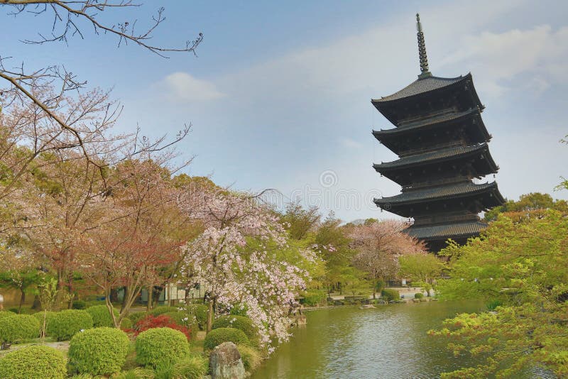 Toji Temple in Spring, Kyoto, Japan Stock Photo - Image of ancient ...
