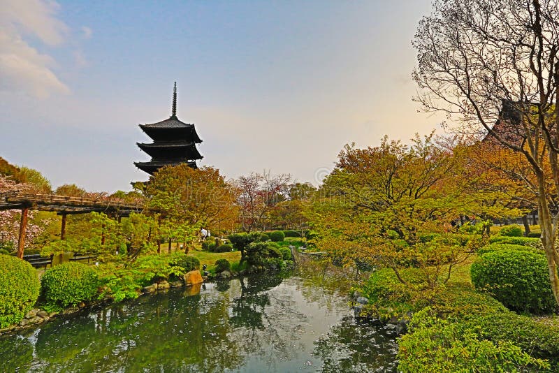 Toji Temple in Spring, Kyoto, Japan Stock Photo - Image of traditional ...