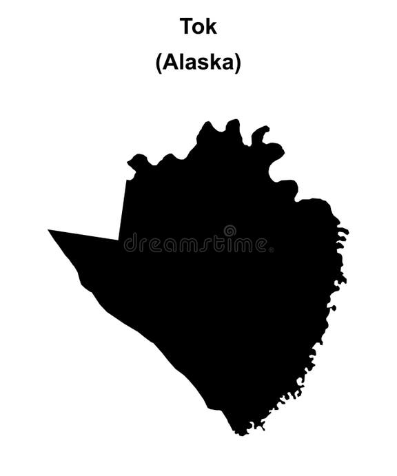 Tok outline map stock illustration. Illustration of cartography - 385899643