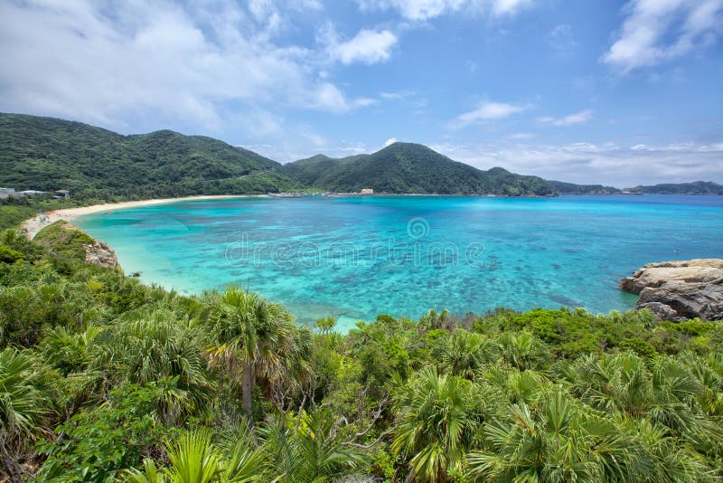Tokashiki island stock photo. Image of water, clouds - 78568270