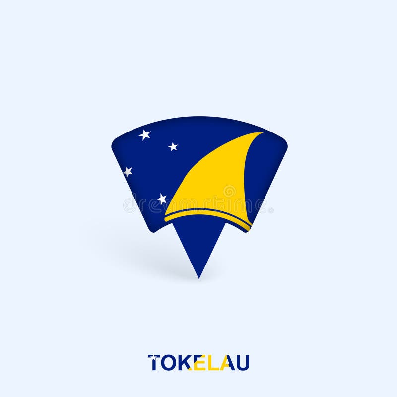 Tokelau Flag Map Pointer Design with Shadow Stock Vector - Illustration ...