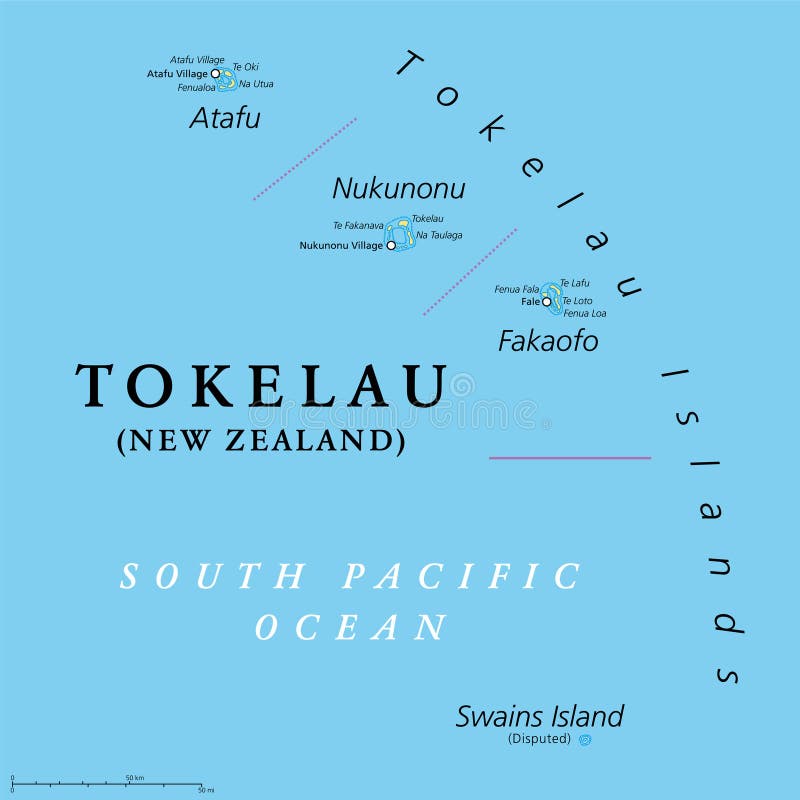 Tokelau, Dependant Territory of New Zealand, Political Map Stock Vector ...