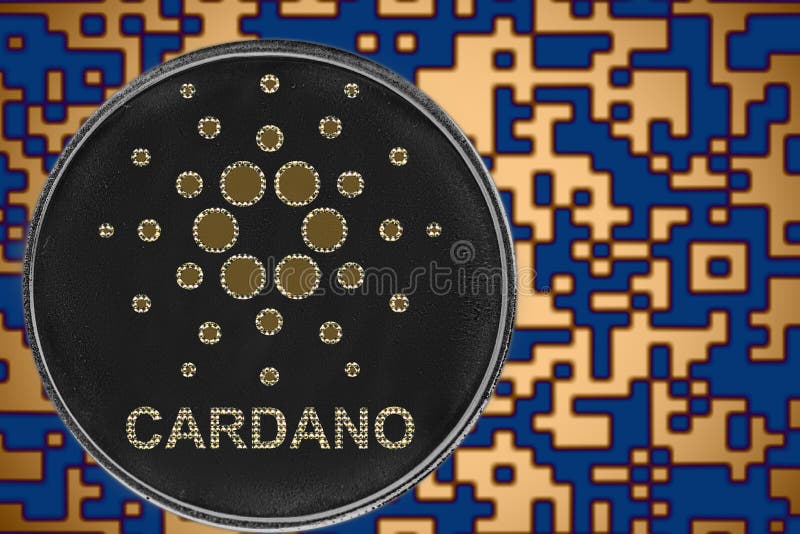 Token Ada Cardano Coin Cryptocurrency on the Background of Gold Crypto ...