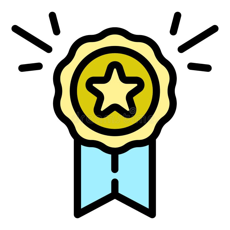 Token Medal Icon Color Outline Vector Stock Vector - Illustration of ...