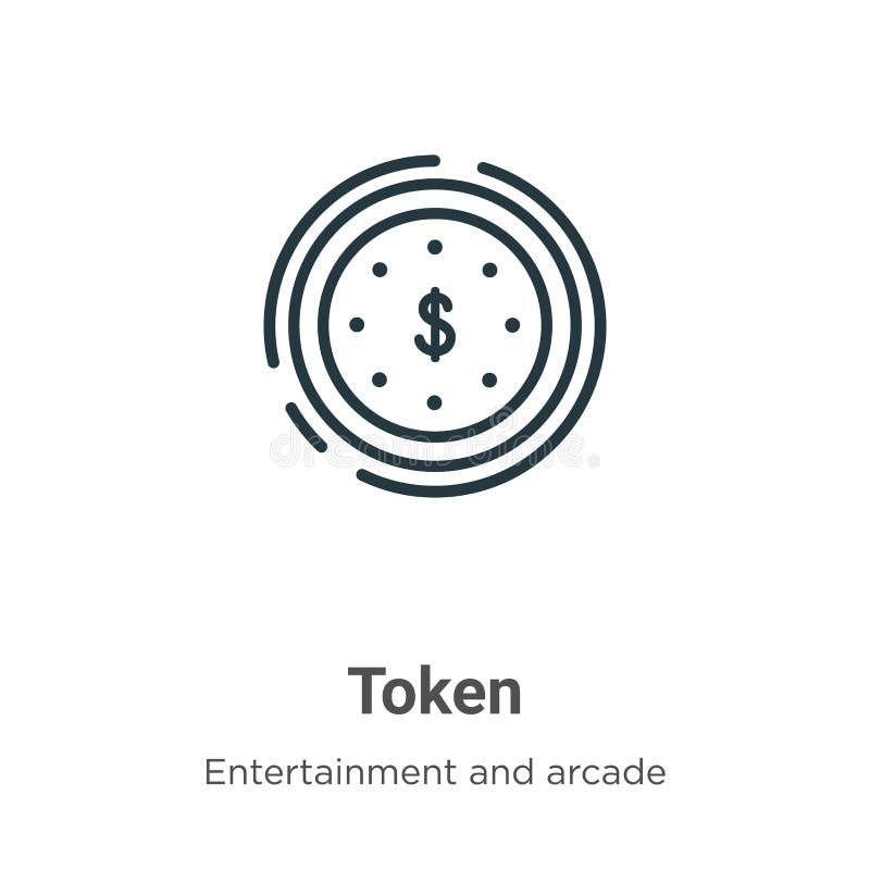 Outline Token Vector Icon. Isolated Black Simple Line Element ...
