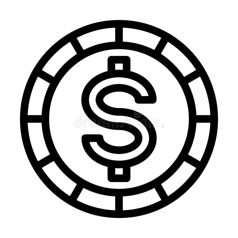 Tokens Vector Thick Line Icon for Personal and Commercial Use Stock ...