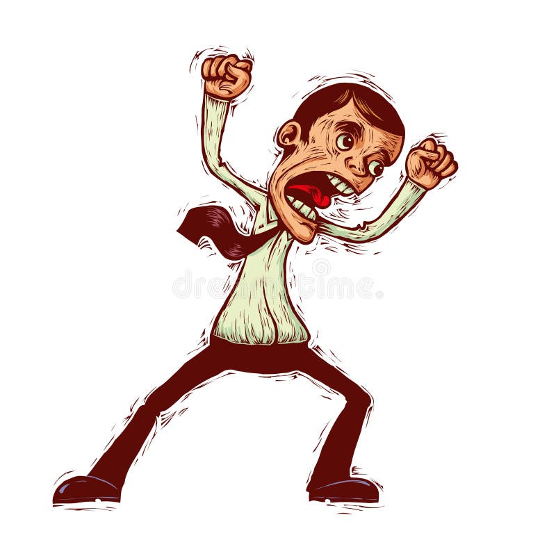 Tokig tecknad filmman vektor illustrationer. Illustration av missnöjt ...