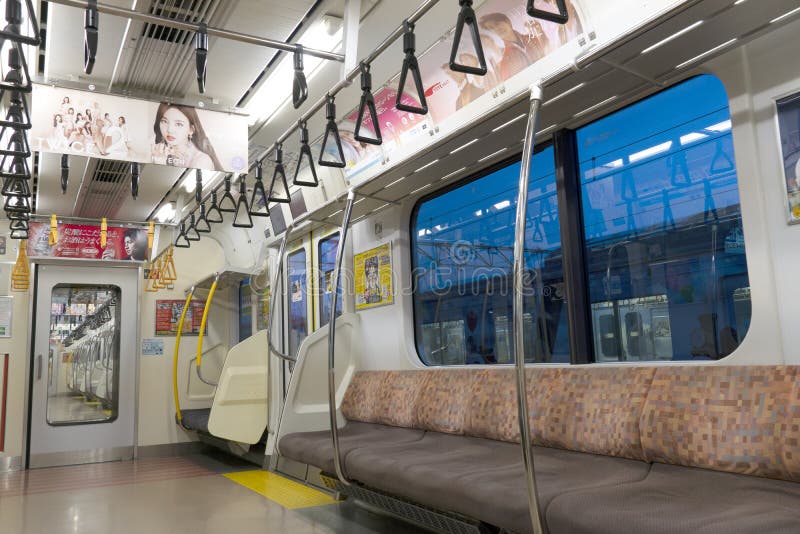 TOKYO â€“ MARCH 7 : Interior in Subway Train on MARCH 7 2019 in Japan ...