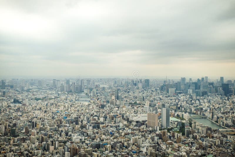 Tokyo bird eye view stock image. Image of office, downtown - 67008529