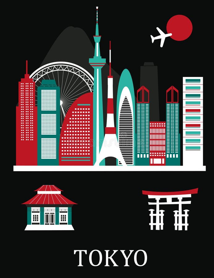 Tokyo city. Japan. stock vector. Illustration of panorama - 67917127