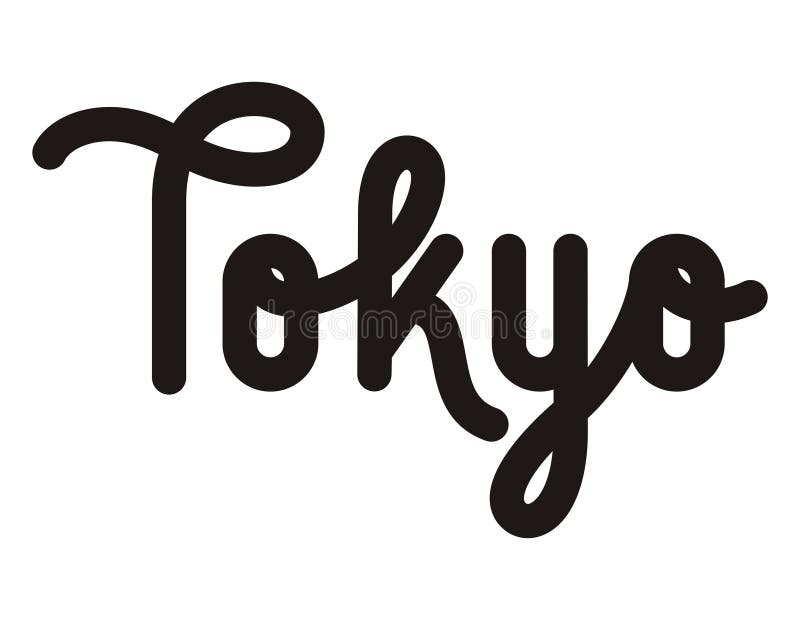 Tokyo city lettering stock vector. Illustration of black - 297651948