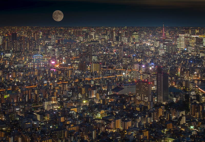 Tokyo Tower Full Moon Stock Photos - Free & Royalty-Free Stock Photos ...