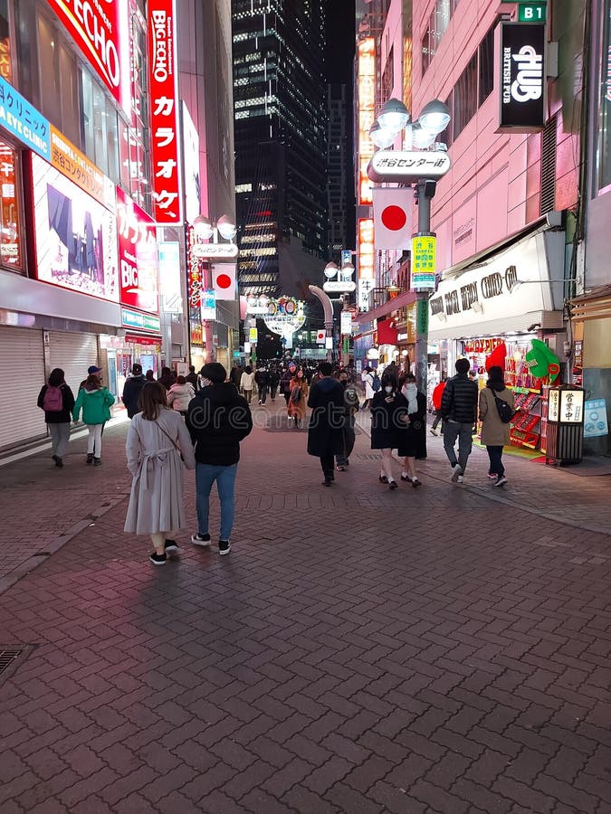 Tokyo city night walk editorial stock image. Image of night - 270553984