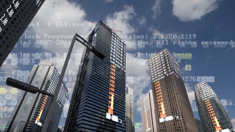 Tokyo City Skyline with Code and Data Stock Image - Image of hacking ...