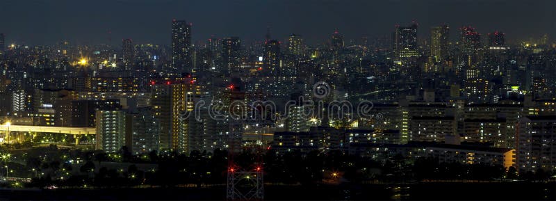 Tokyo City and Skyline with Night Light Editorial Photography - Image ...