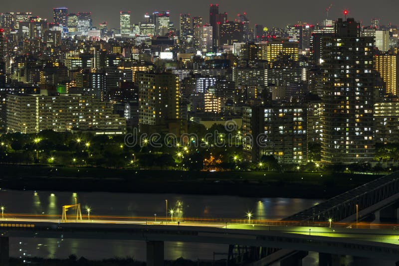 Tokyo City and Skyline with Night Light Editorial Photography - Image ...