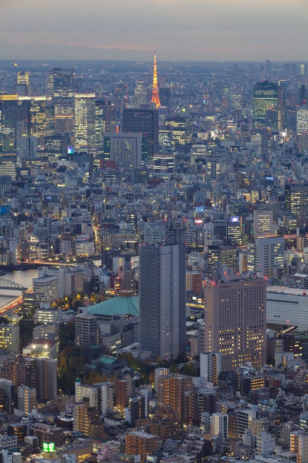 Tokyo City View and Tokyo Tower Stock Photo - Image of blue ...