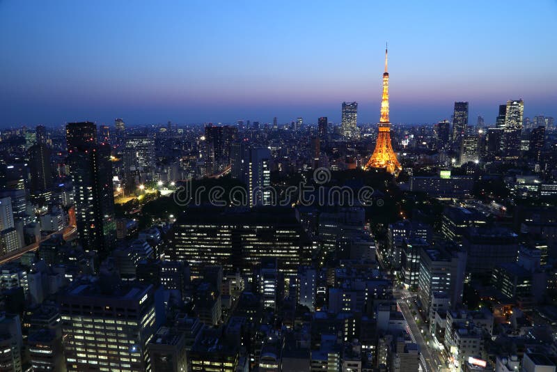 Tokyo cityscape, Japan editorial stock image. Image of observation ...